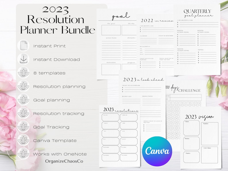 New Years Resolution Printable, Goal Setting Planner, Goals Year ...