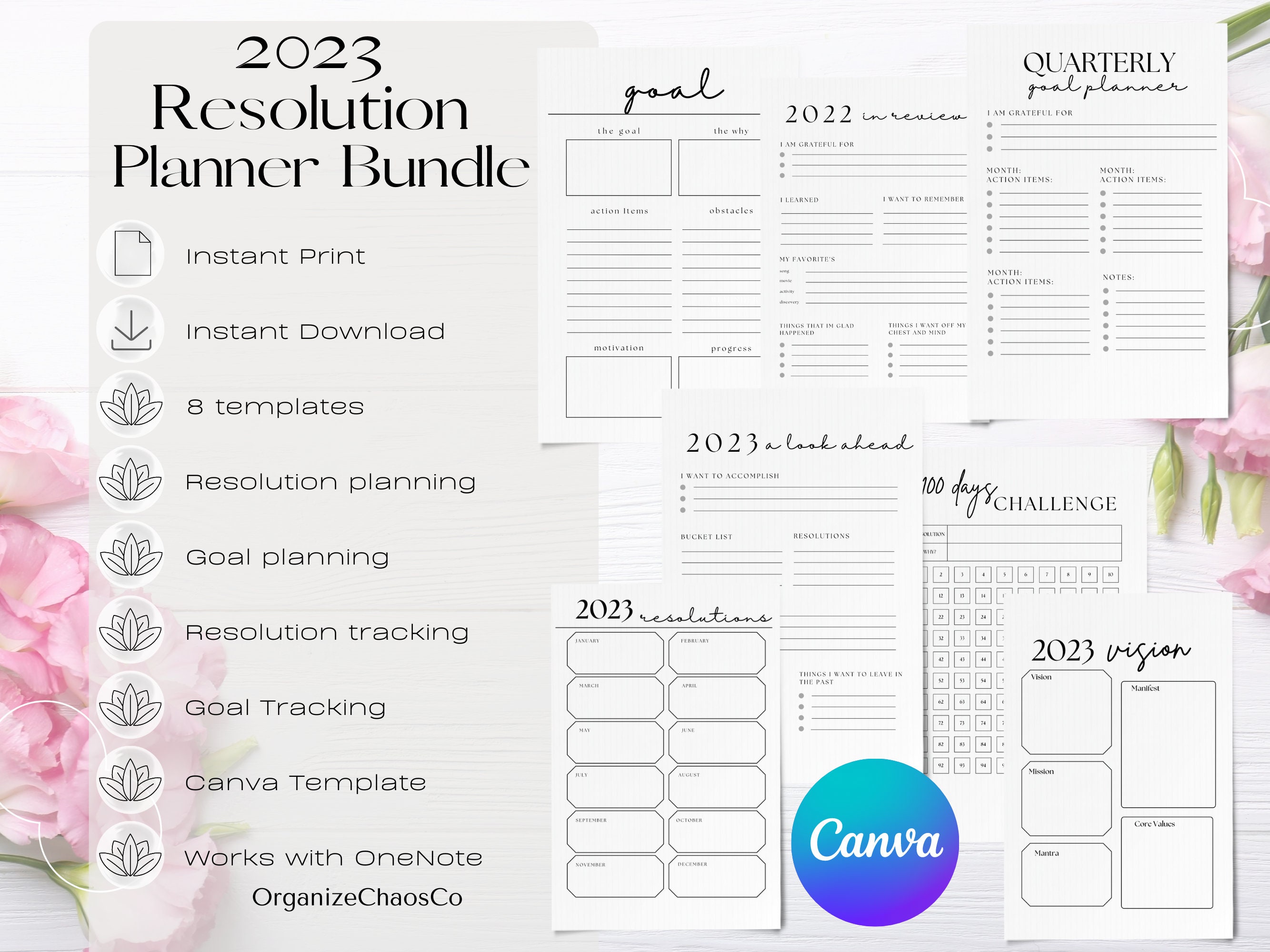 New Years Resolution Printable, Goal Setting Planner, Goals Year ...