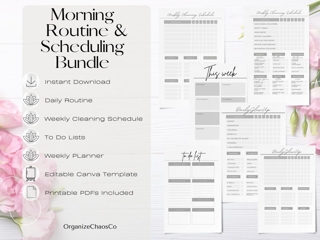 Morning Routine, Cleaning Schedule, Printable Weekly Cleaning Checklist ...