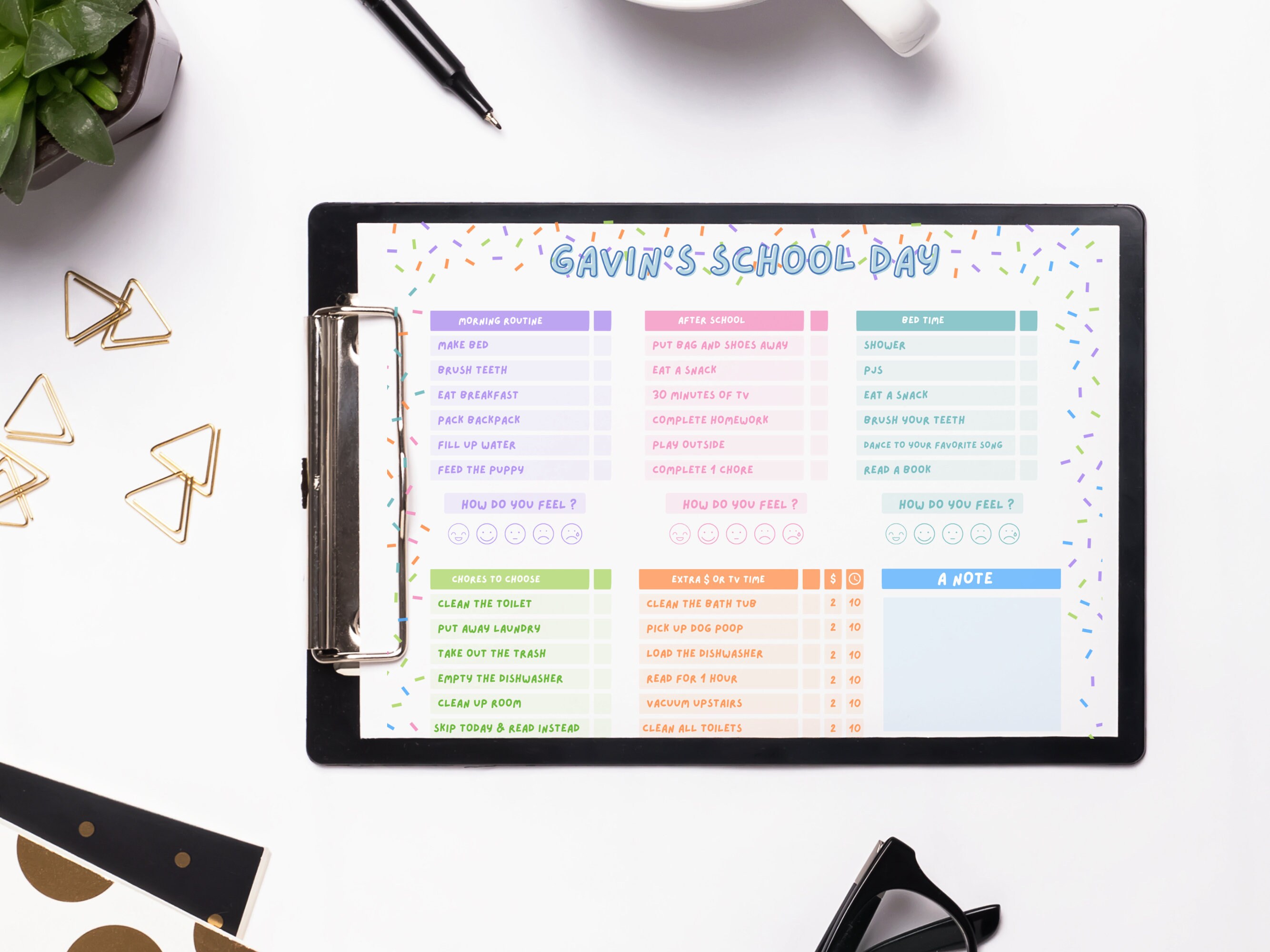 Responsibility Chart, Kids Planner, Kids Daily Routine, Printable ...