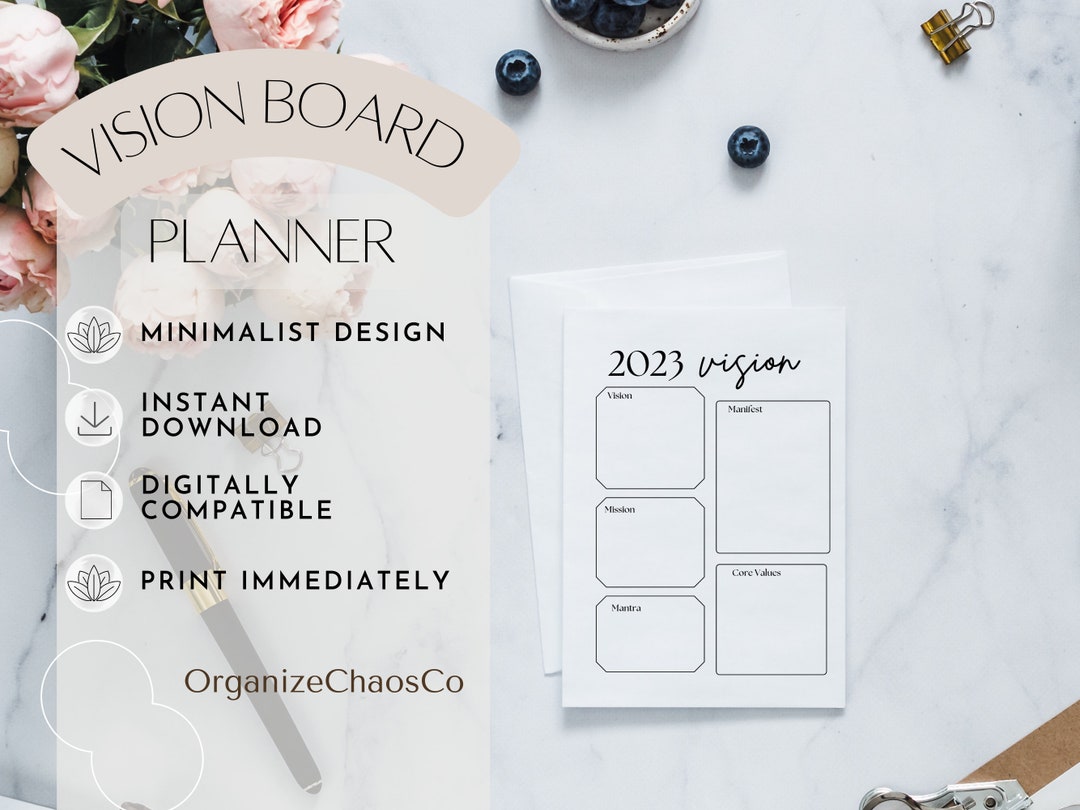Vision Board Printable, Vision Board Template, Goal Setting Planner ...