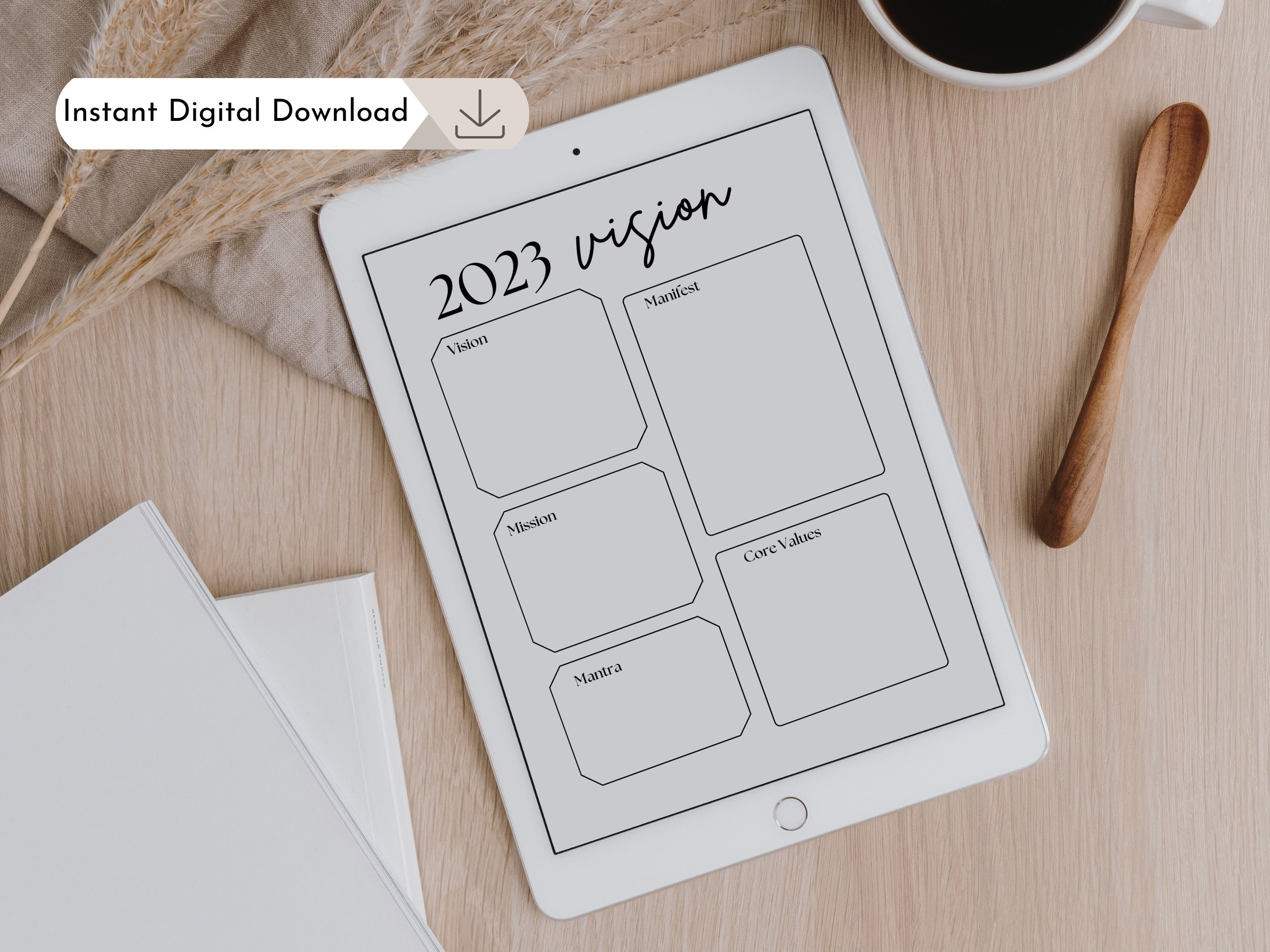Vision Board Printable, Vision Board Template, Goal Setting Planner ...