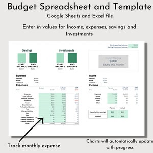 2023 Budget Spreadsheet, Expense Tracker Spreadsheet, Budget Template ...