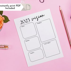 Vision Board Printable, Vision Board Template, Goal Setting Planner ...