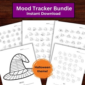Mood Tracker Bundle, Habit Tracker, Witchy Halloween, Mood Tracker ...