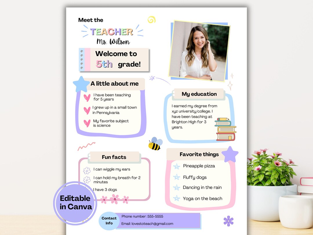 Editable Meet the Teacher, Get to Know Teacher, Meet the Teacher ...