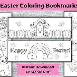 Easter Coloring Bookmarks Printable Bookmarks for Kids Printable Easter ...