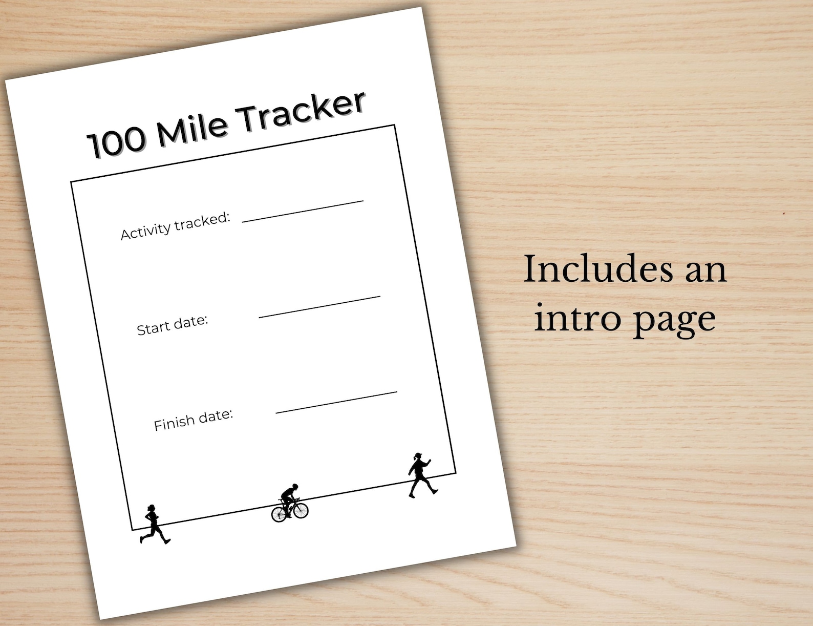 100 Mile Challenge Fitness Tracker | Instant Download | Exercise ...