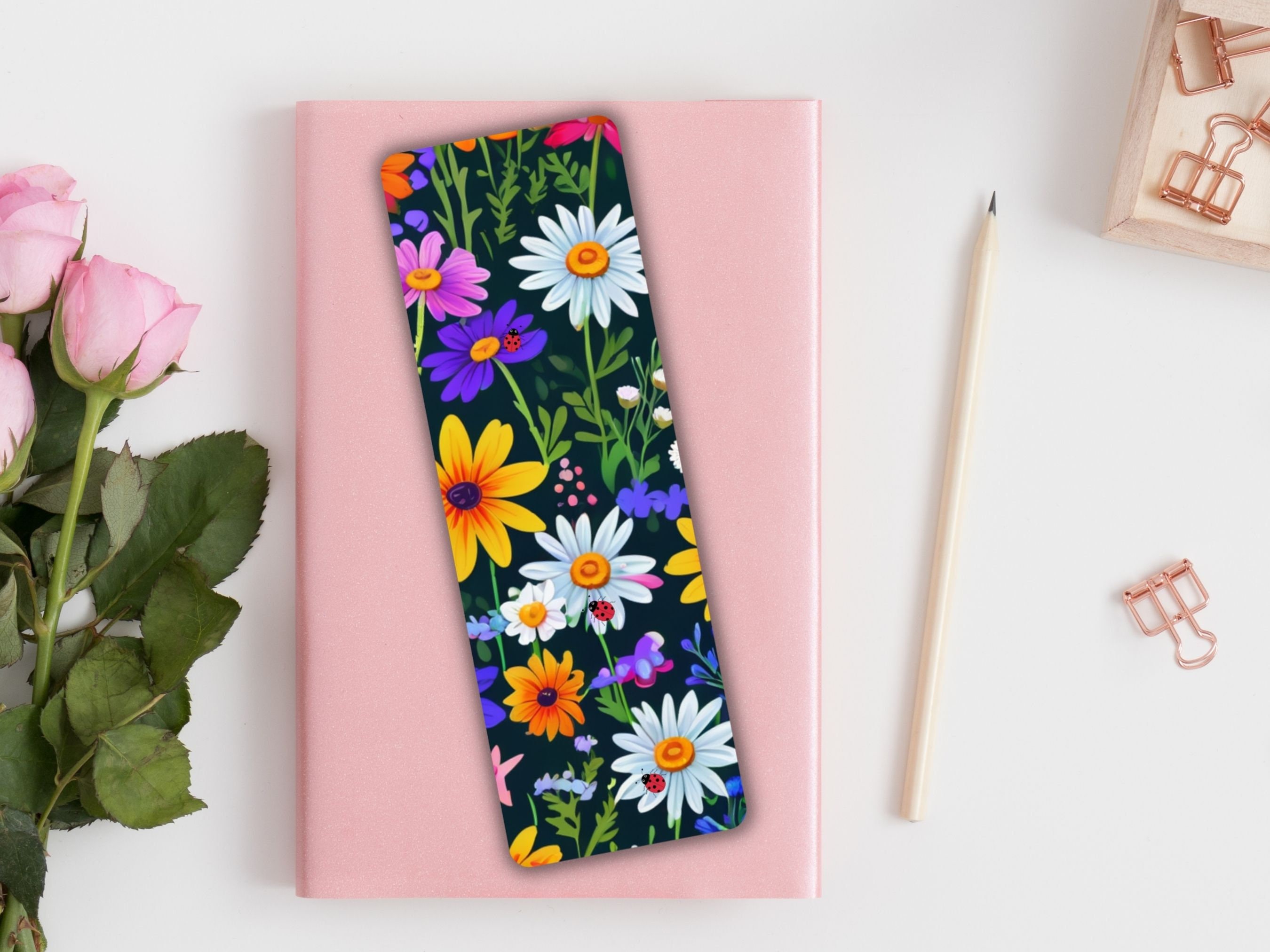 Wildflower Printable Bookmarks, Book Lover Gift, Unique Bookmarks ...
