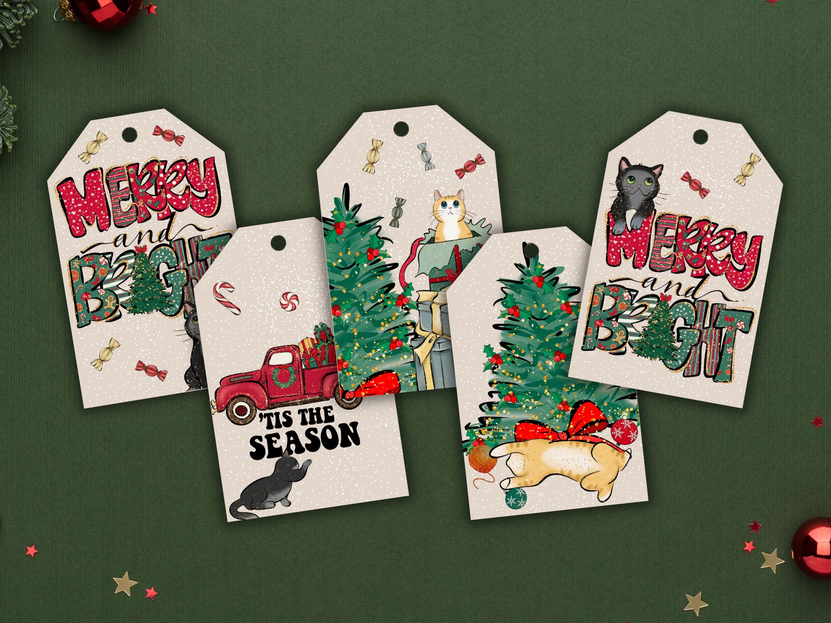 Cat Christmas Gift Tags Printable Gift Tags Cat Lover Gift - Etsy