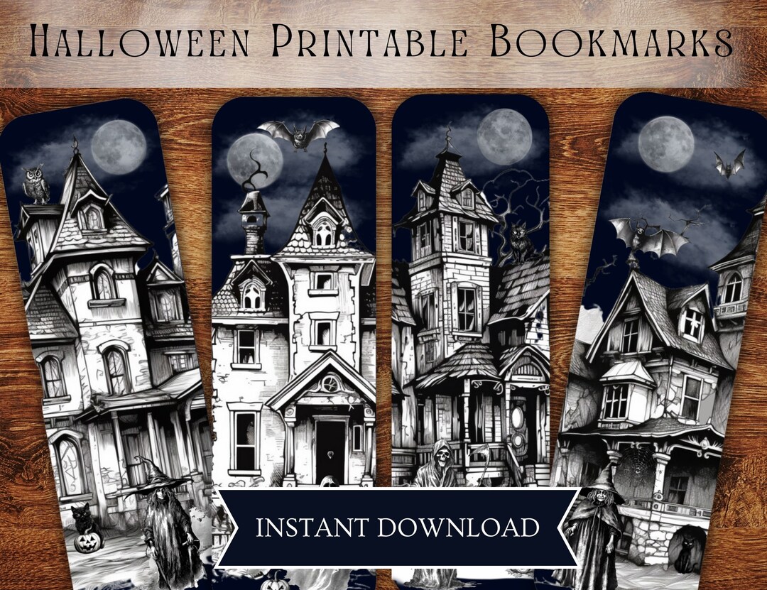 Halloween Printable Bookmarks, Spooky Bookmarks, Witch Bookmark, Book ...