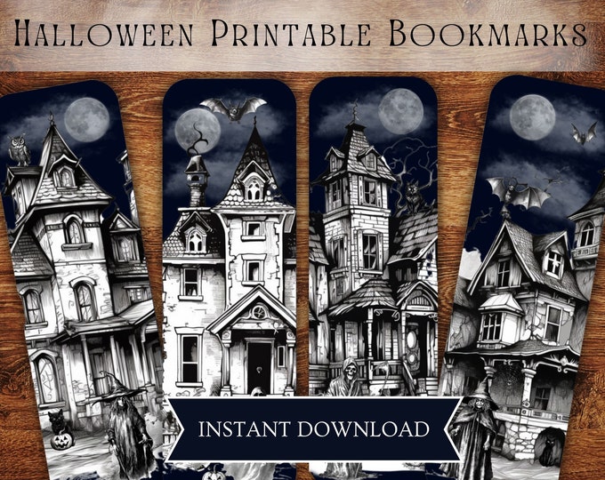 Creepy Halloween Bookmarks, October Spooky Halloween Themed Printable ...