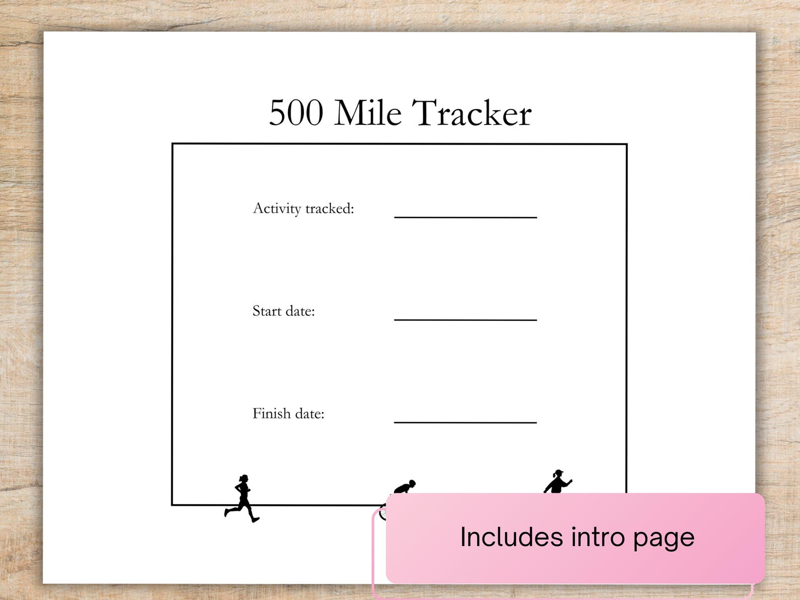 500 Mile Challenge Fitness Tracker | Goal Tracker | Exercise Tracker ...