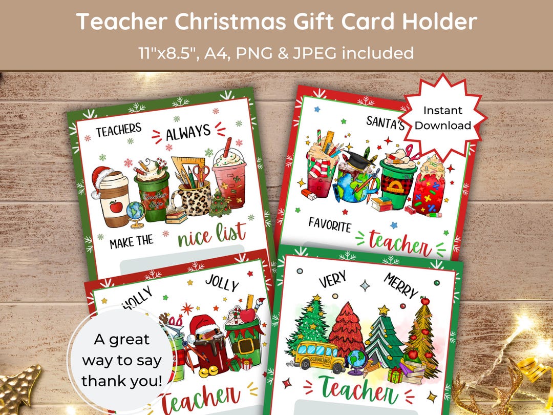 Teacher Christmas Gift Card Holder | Gift Card Holder | Teacher ...