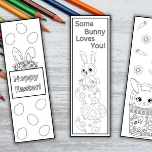Easter Coloring Bookmarks Printable Bookmarks for Kids Printable Easter ...