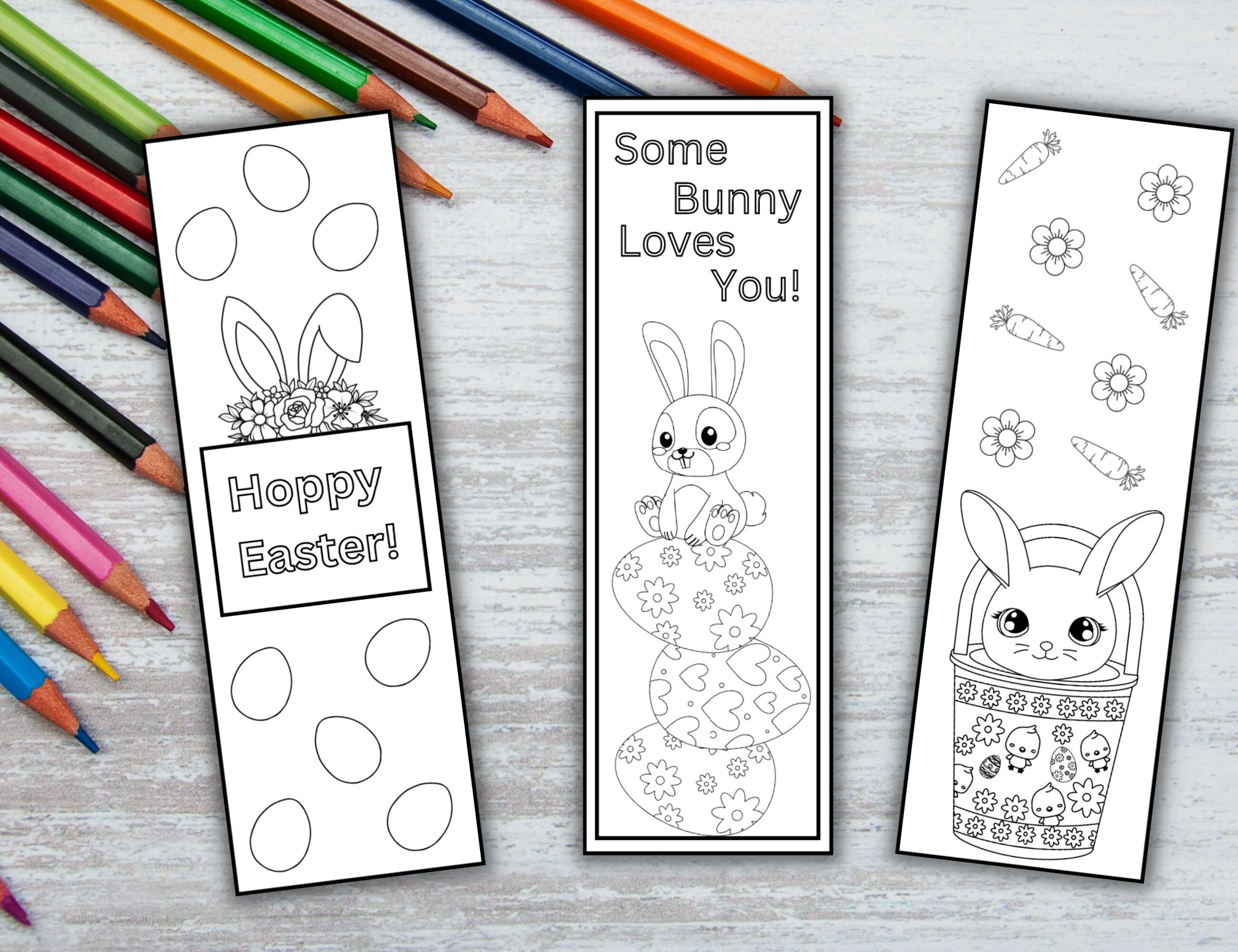 Easter Coloring Bookmarks Printable Bookmarks for Kids Printable Easter ...