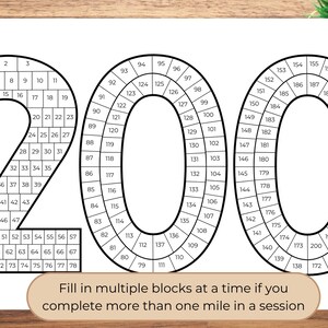 200 Mile Challenge Fitness Tracker | Goal Tracker | Exercise Tracker ...