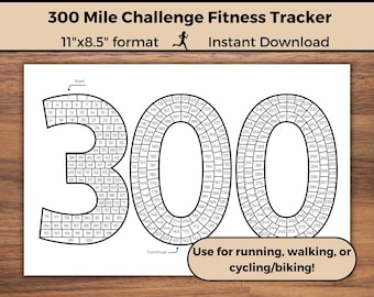 200 Mile Challenge Fitness Tracker | Instant Download | Exercise ...