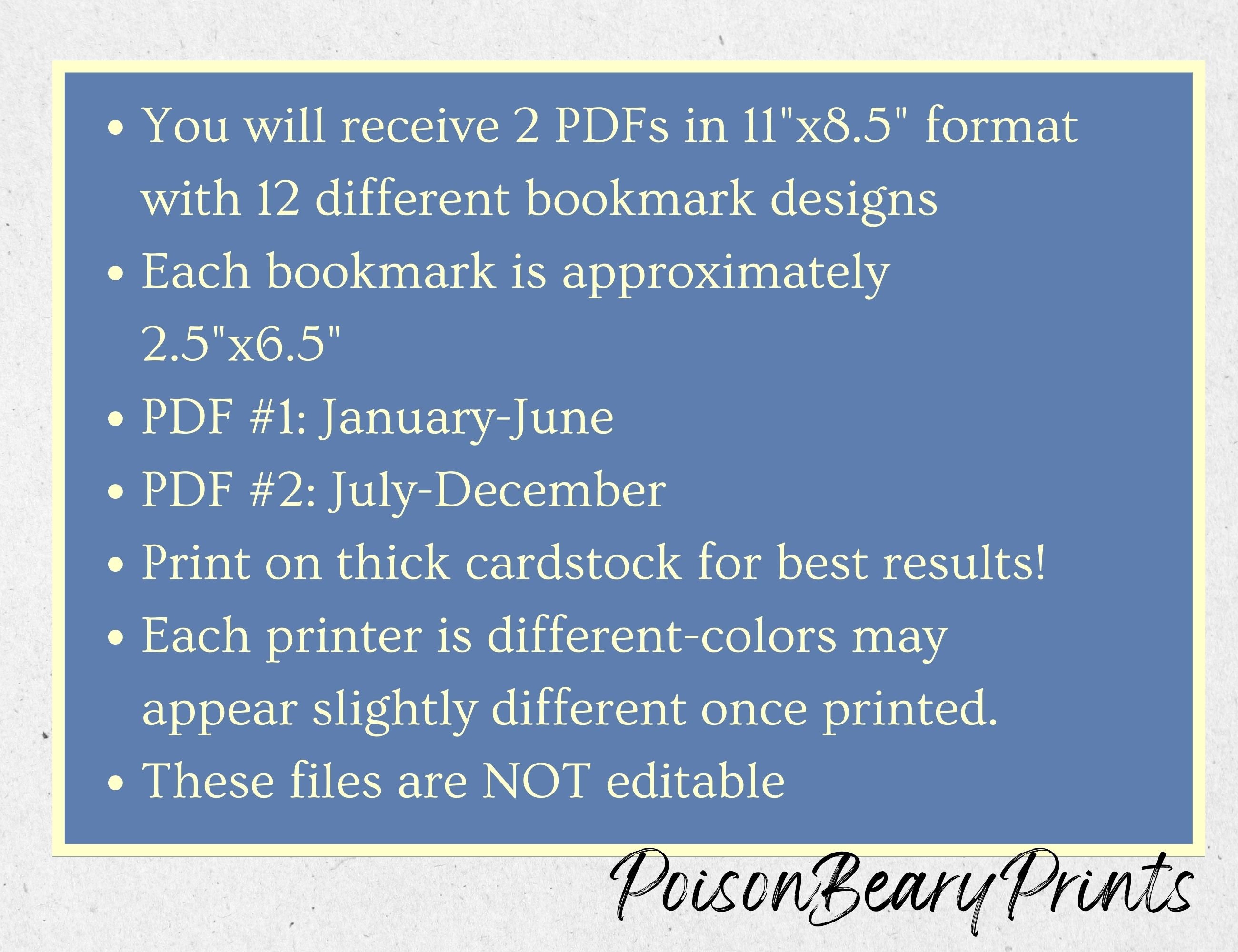 Monthly Printable Bookmarks, Book Tracker, Watercolor Bookmarks ...