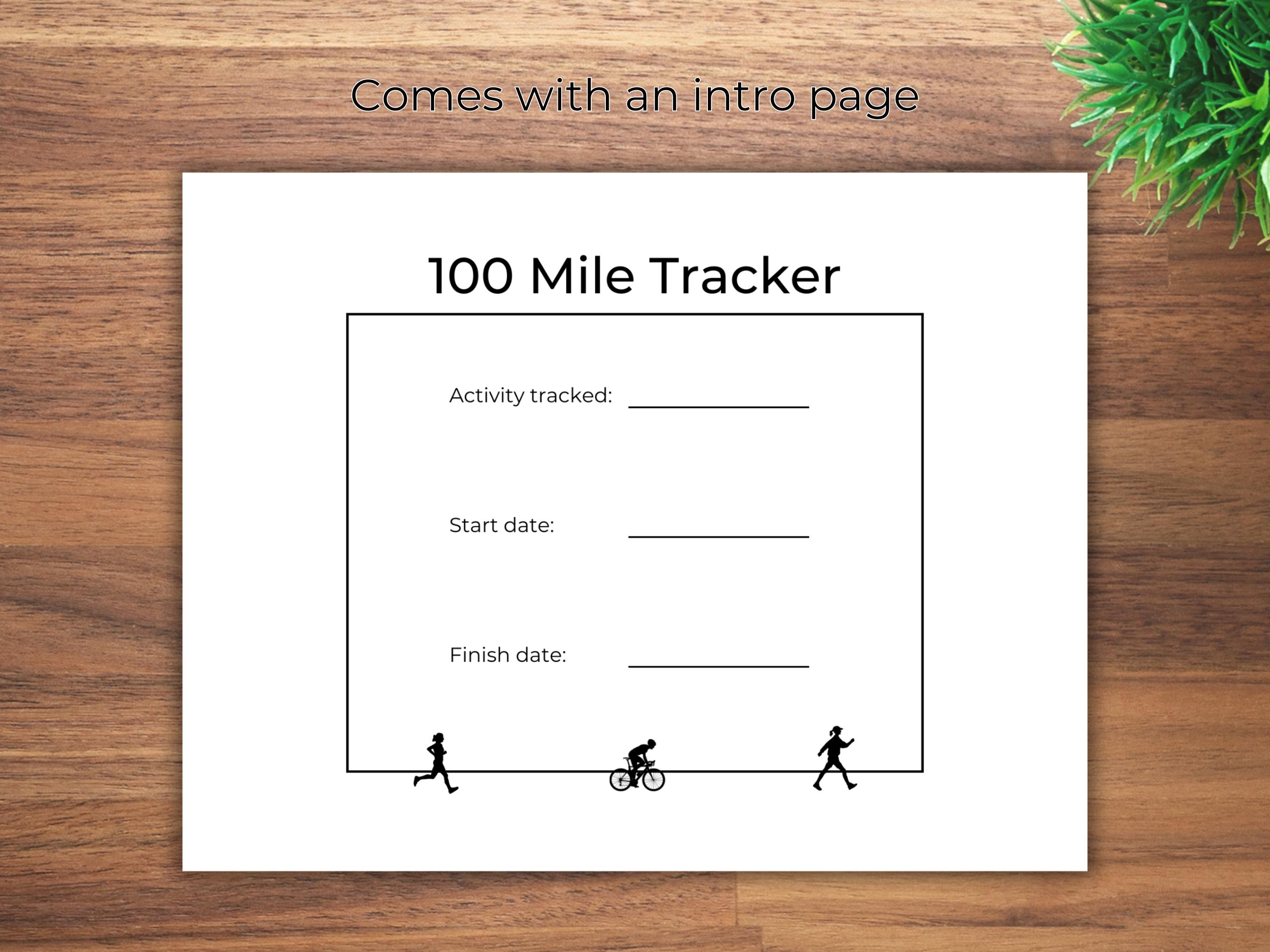100 Mile Challenge Fitness Tracker | Goal Tracker | Exercise Tracker ...