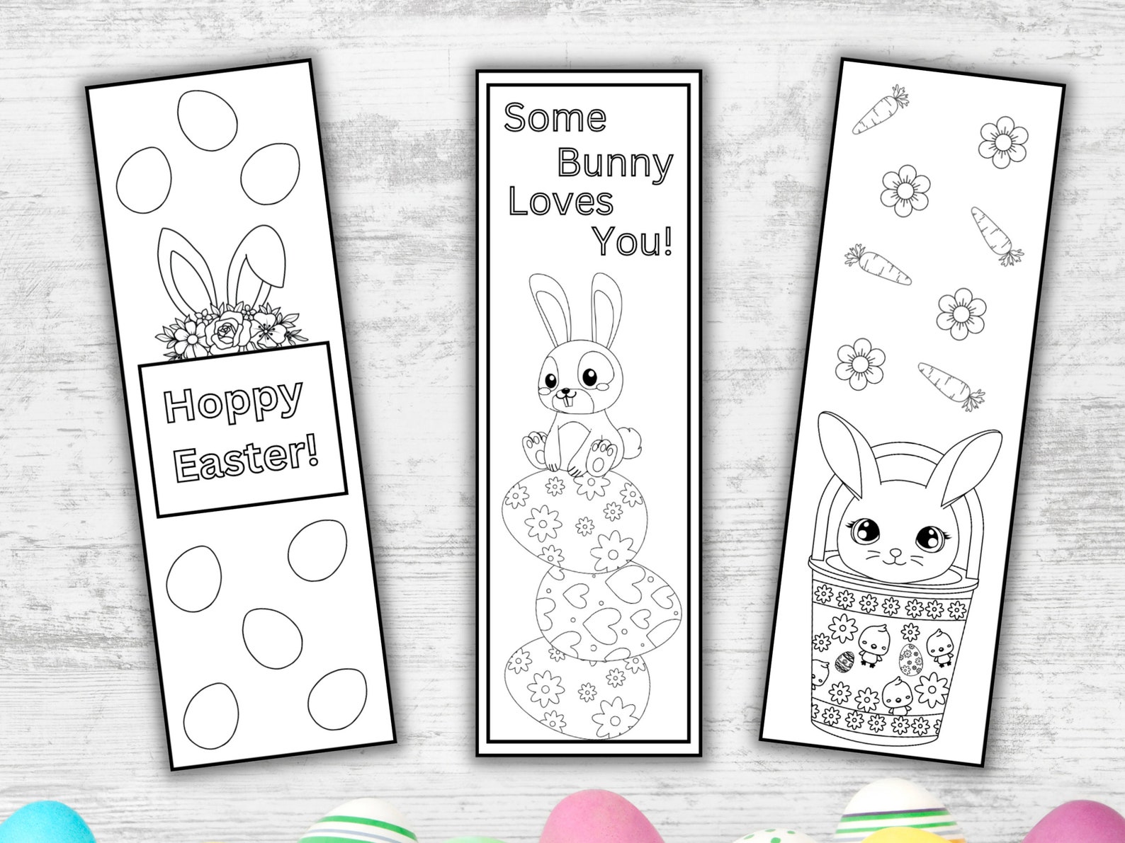 Easter Coloring Bookmarks, Printable Bookmarks for Kids, Printable ...
