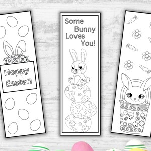 Easter Coloring Bookmarks Printable Bookmarks for Kids Printable Easter ...