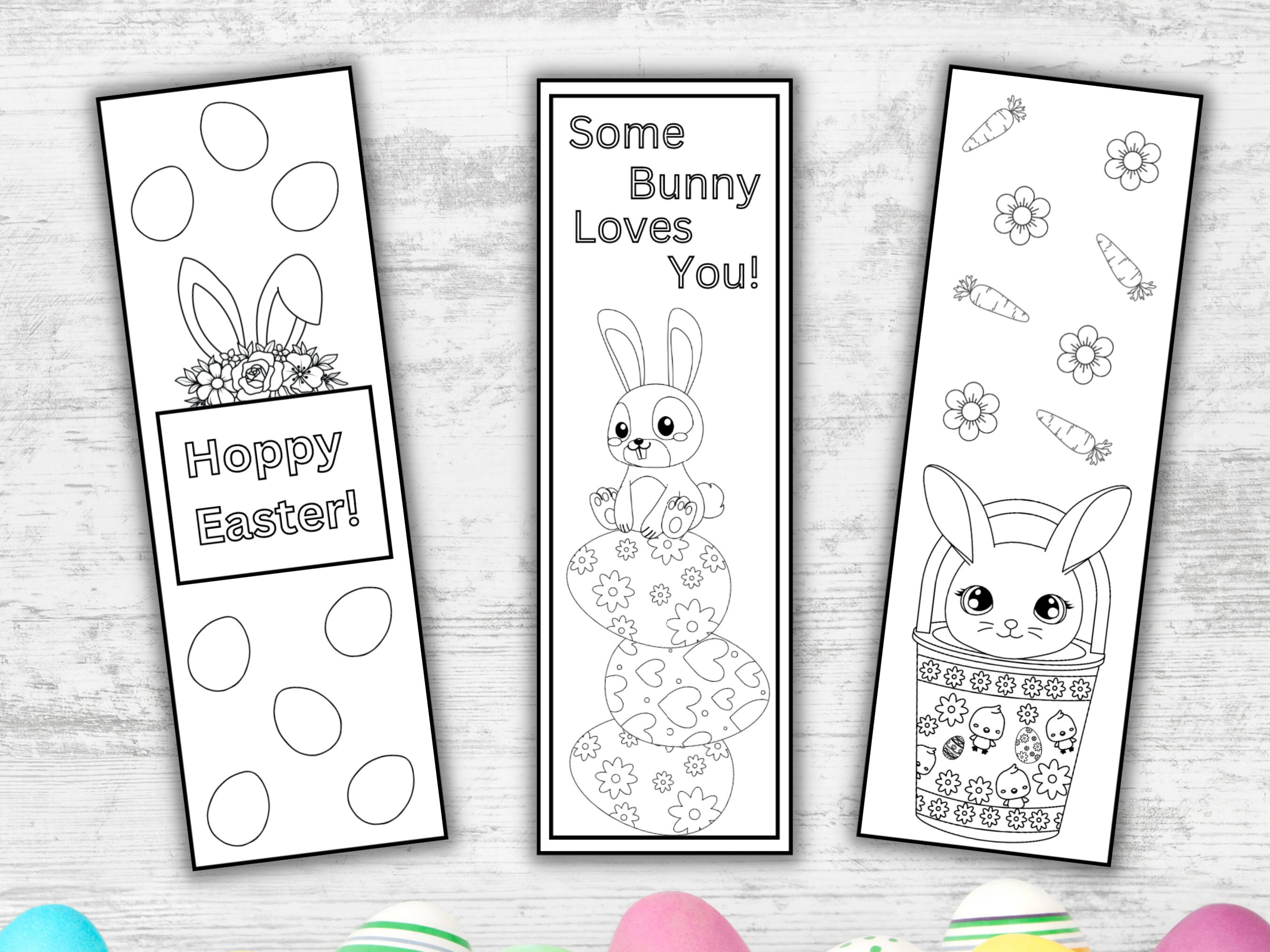 Easter Coloring Bookmarks, Printable Bookmarks for Kids, Printable ...