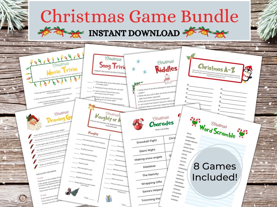Christmas Game Bundle, Christmas Party Games, Family Game Night ...