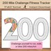 200 Mile Challenge Fitness Tracker | Goal Tracker | Exercise Tracker ...