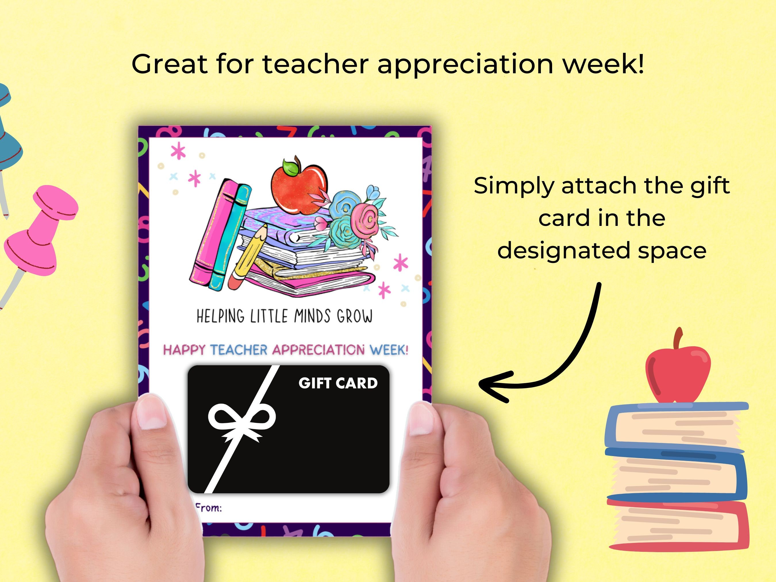 Teacher Gift Card Holder Teacher Appreciation Printable Teacher ...