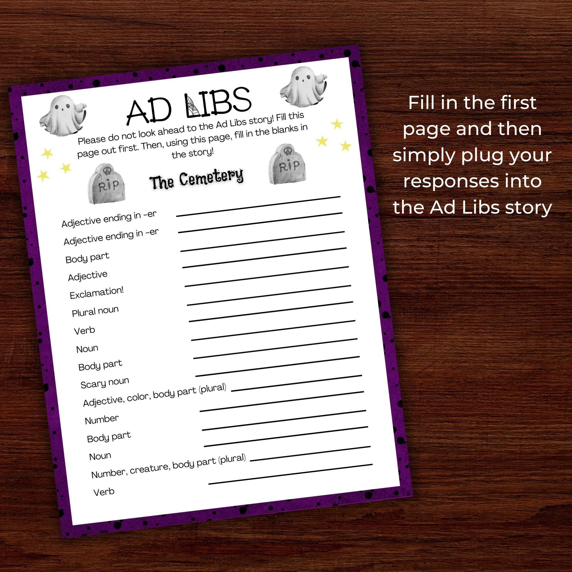 Halloween Ad Libs, Halloween Games, Party Games, Halloween Printable ...