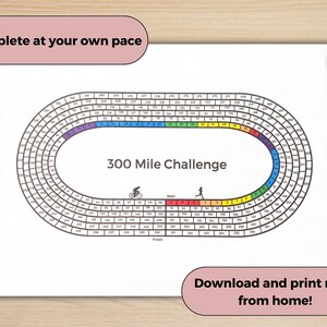 300 Mile Challenge Fitness Tracker | Goal Tracker | Exercise Tracker ...