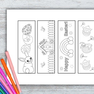 Easter Coloring Bookmarks Printable Bookmarks for Kids Printable Easter ...