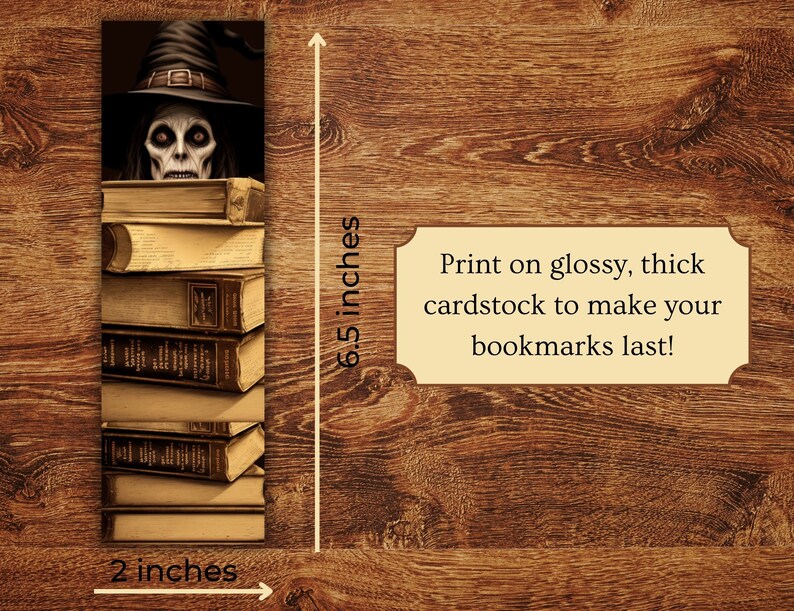 Horror Printable Bookmarks, Horror Gifts, Spooky Bookmarks, Witch ...