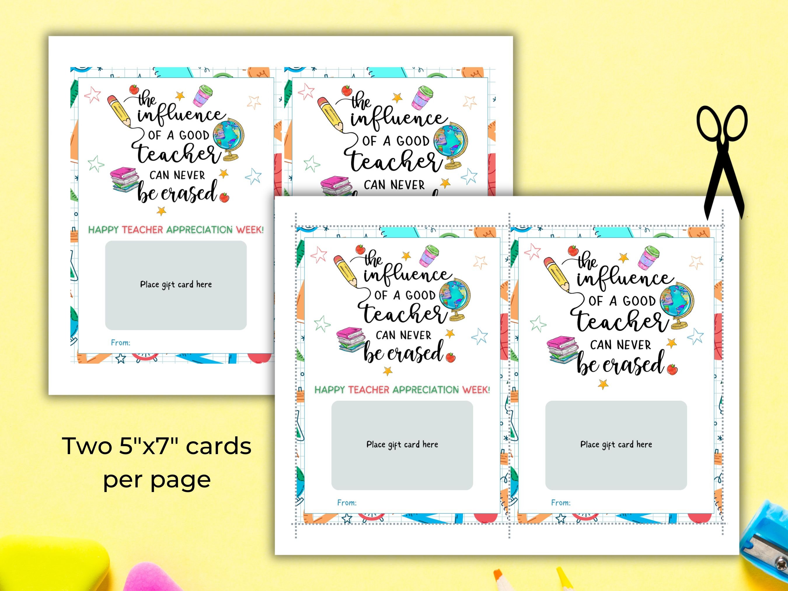 Teacher Gift Card Holder | Teacher Appreciation Printable | Teacher ...