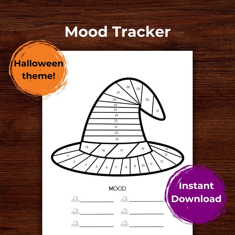 Mood Tracker, Habit Tracker, Witchy Halloween, Mood Tracker Journal ...