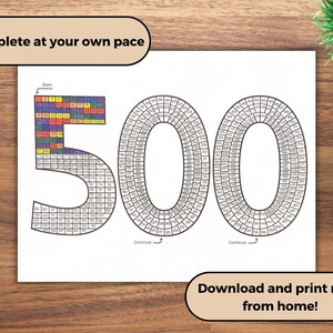 500 Mile Challenge Fitness Tracker | Goal Tracker | Exercise Tracker ...