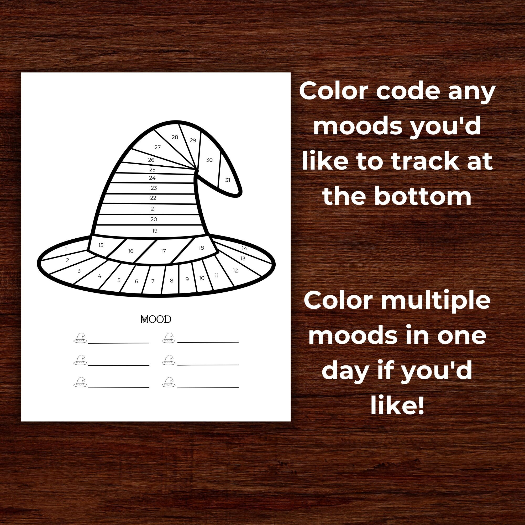 Mood Tracker, Habit Tracker, Witchy Halloween, Mood Tracker Journal ...