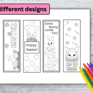 Easter Coloring Bookmarks Printable Bookmarks for Kids Printable Easter ...