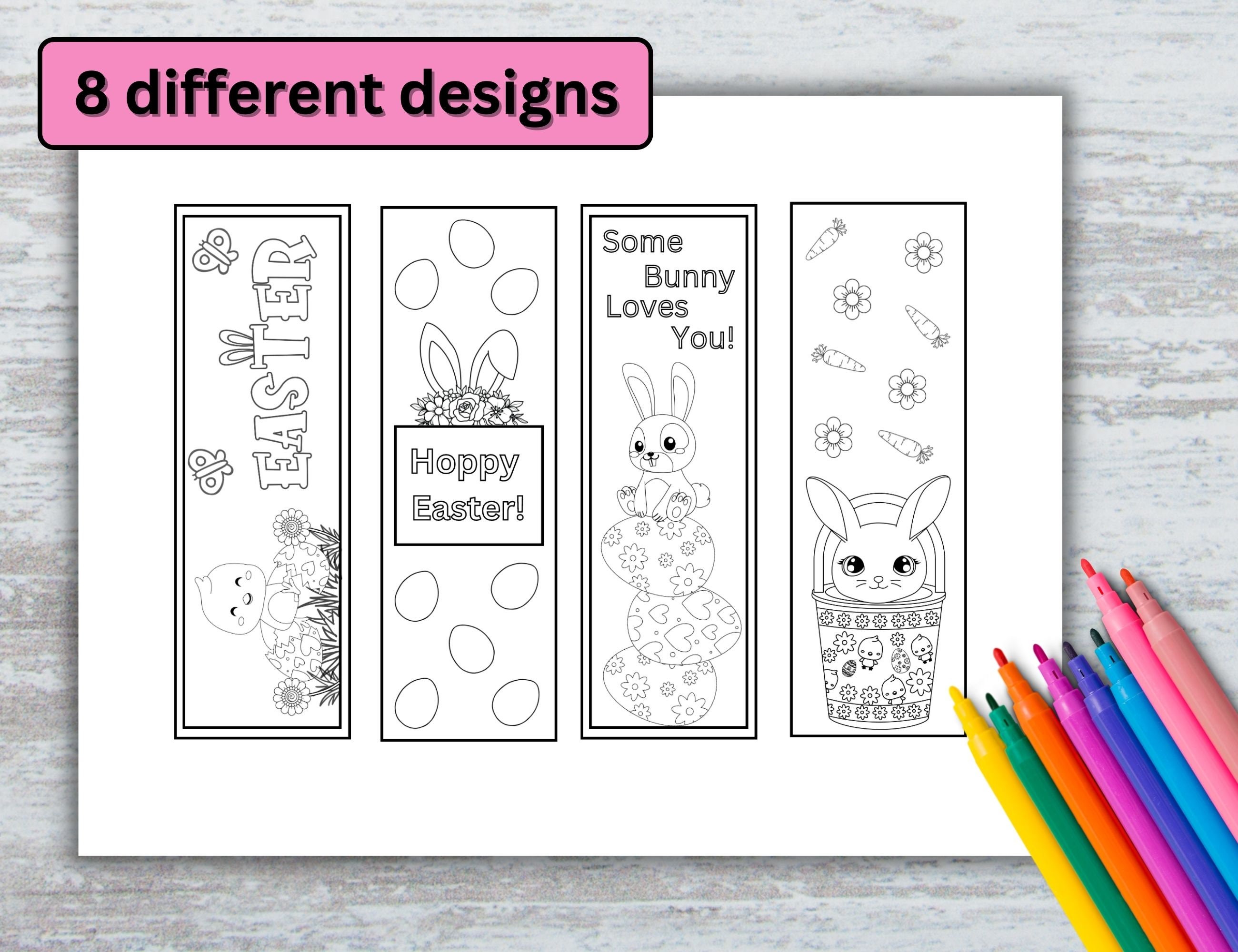 Easter Coloring Bookmarks Printable Bookmarks for Kids Printable Easter ...