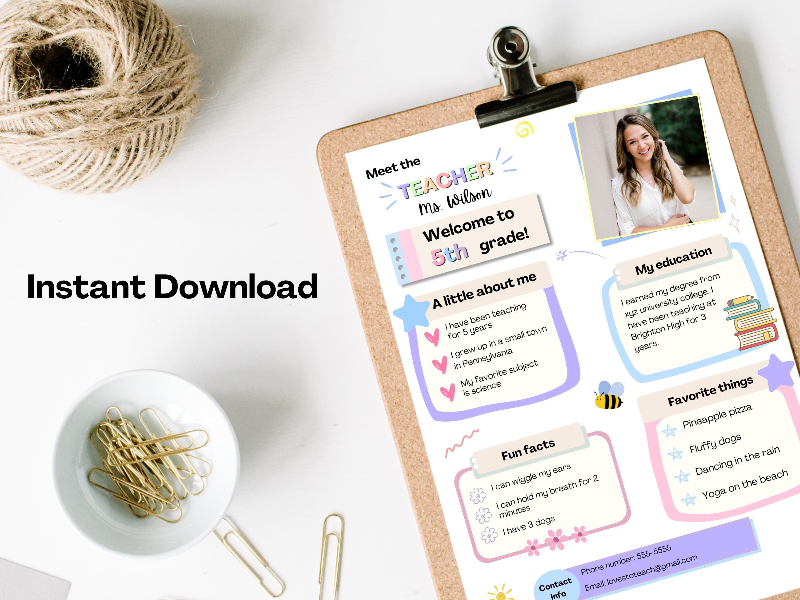 Editable Meet the Teacher, Get to Know Teacher, Meet the Teacher ...