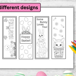 Easter Coloring Bookmarks, Printable Bookmarks for Kids, Printable ...
