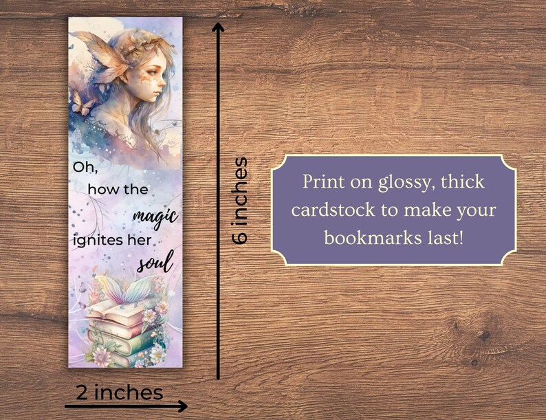 Fantasy Printable Bookmarks, Fairy Bookmark, Junk Journal, Scrapbooking ...