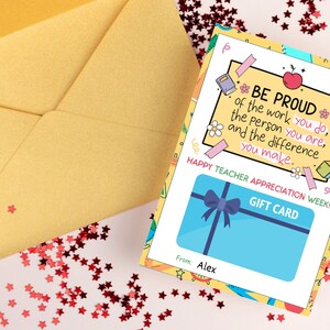 Teacher Gift Card Holder | Teacher Appreciation Printable | Teacher ...