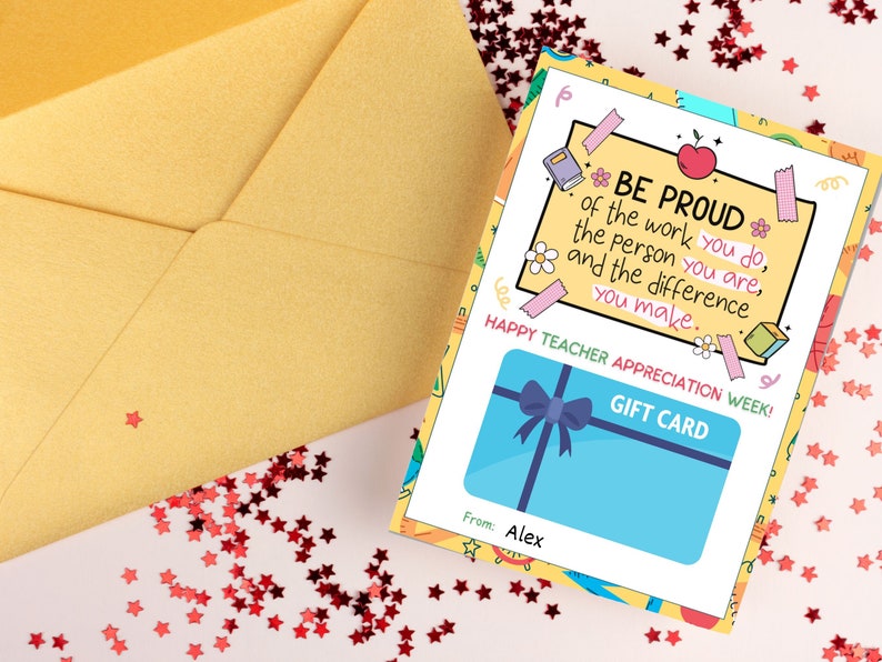 Teacher Gift Card Holder Teacher Appreciation Printable Teacher ...