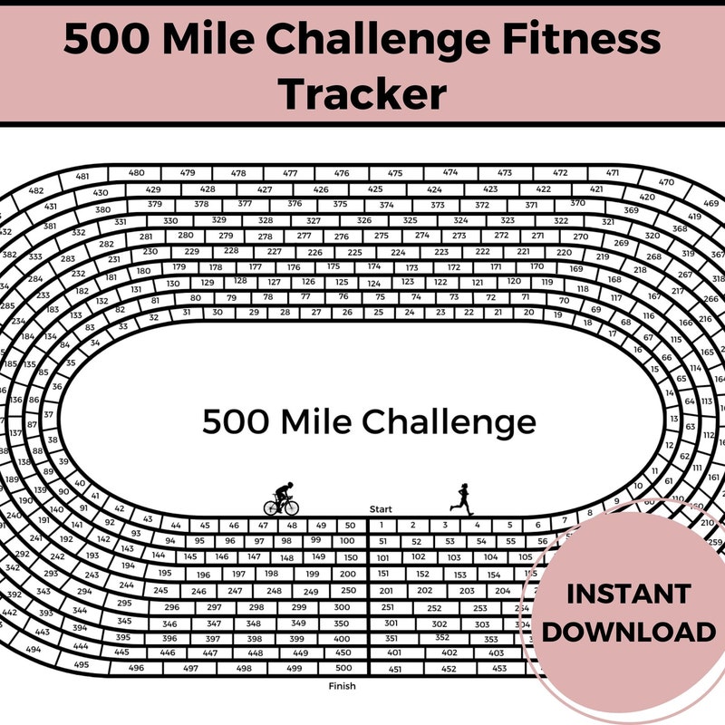 Coloring Running Miles Tracker - Etsy