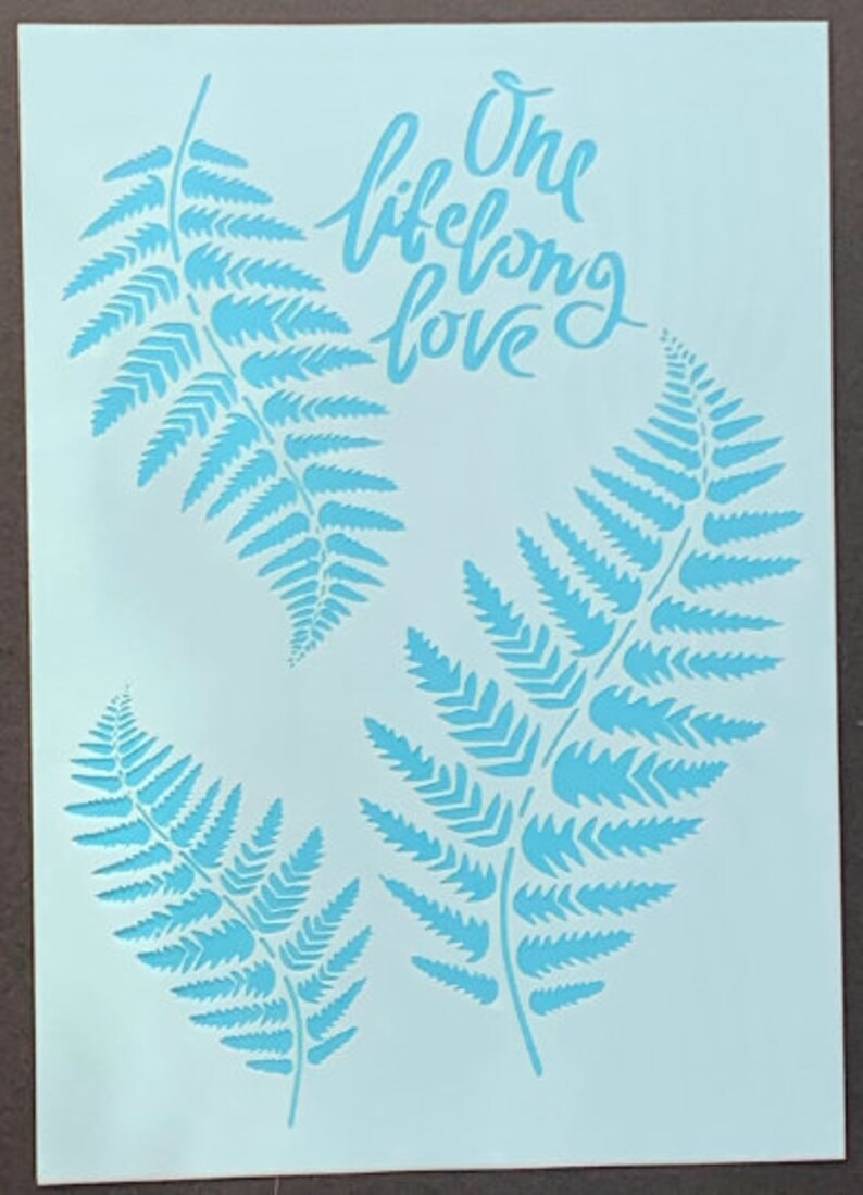 Fern Leaf Stencil "one Lifelong Love". for Furniture, Fabric, Mural ...