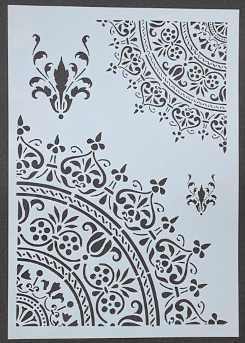 Mandala 1/4 Section Stencil. A3 Stencil for Furniture, Fabric, Tiles or ...
