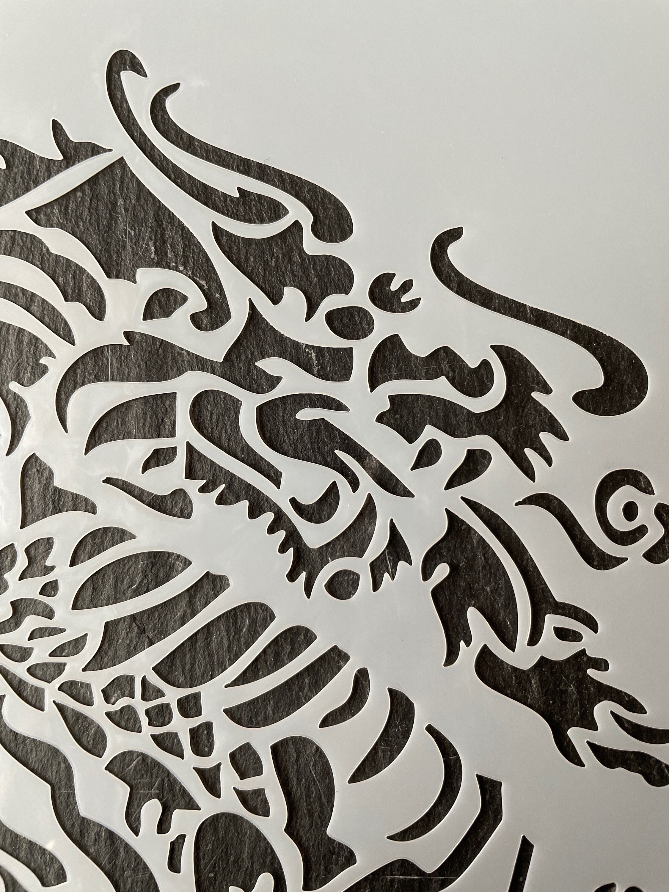 Chinese Dragon Stencil in A4 for Furniture, Fabric, Murals, Etching ...