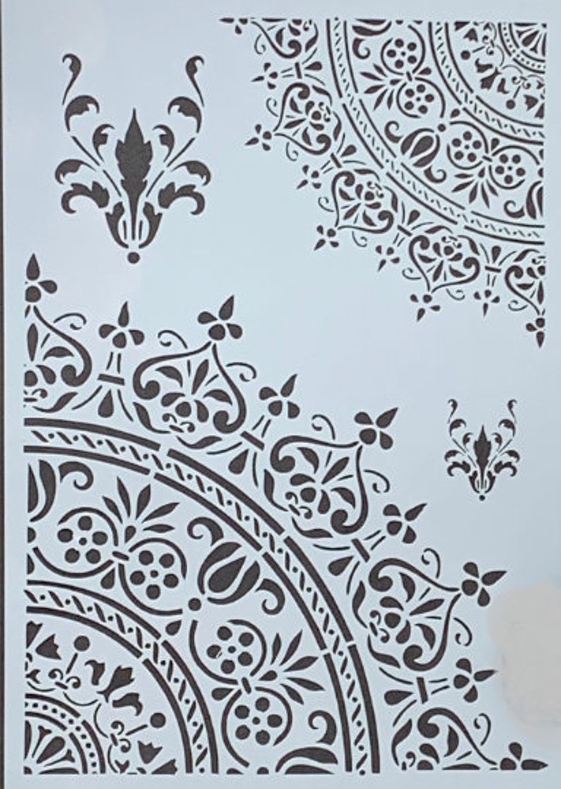 Mandala 1/4 Section Stencil. A3 Stencil for Furniture, Fabric, Tiles or ...